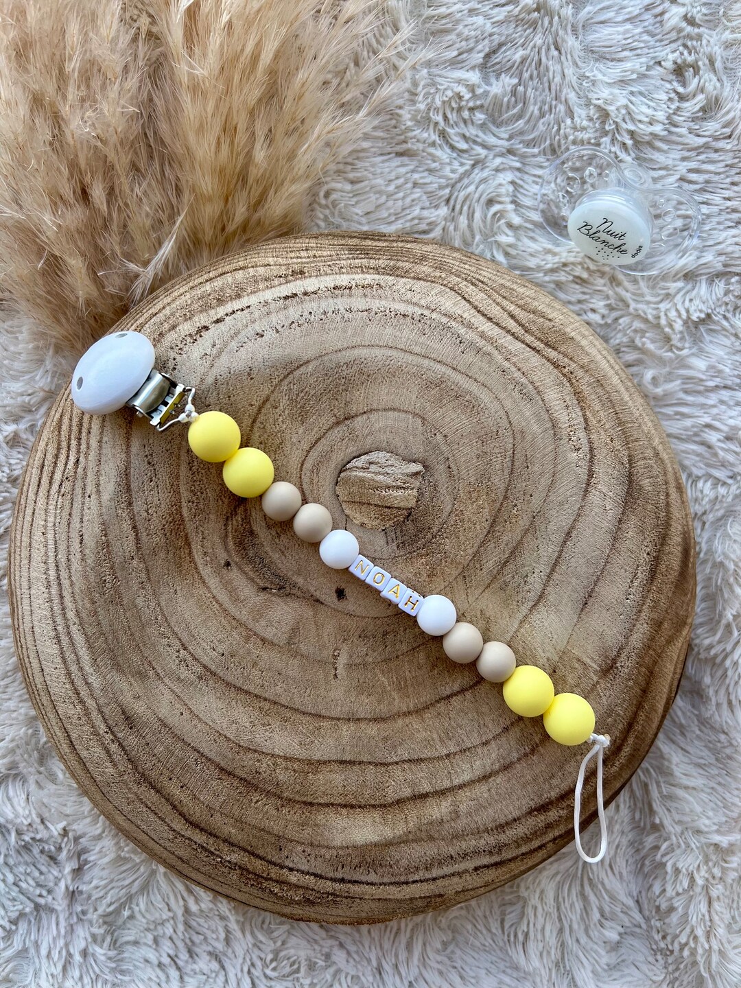 Personalized Pacifier Clip for Baby Girl or Boy in Yellow Color - Etsy