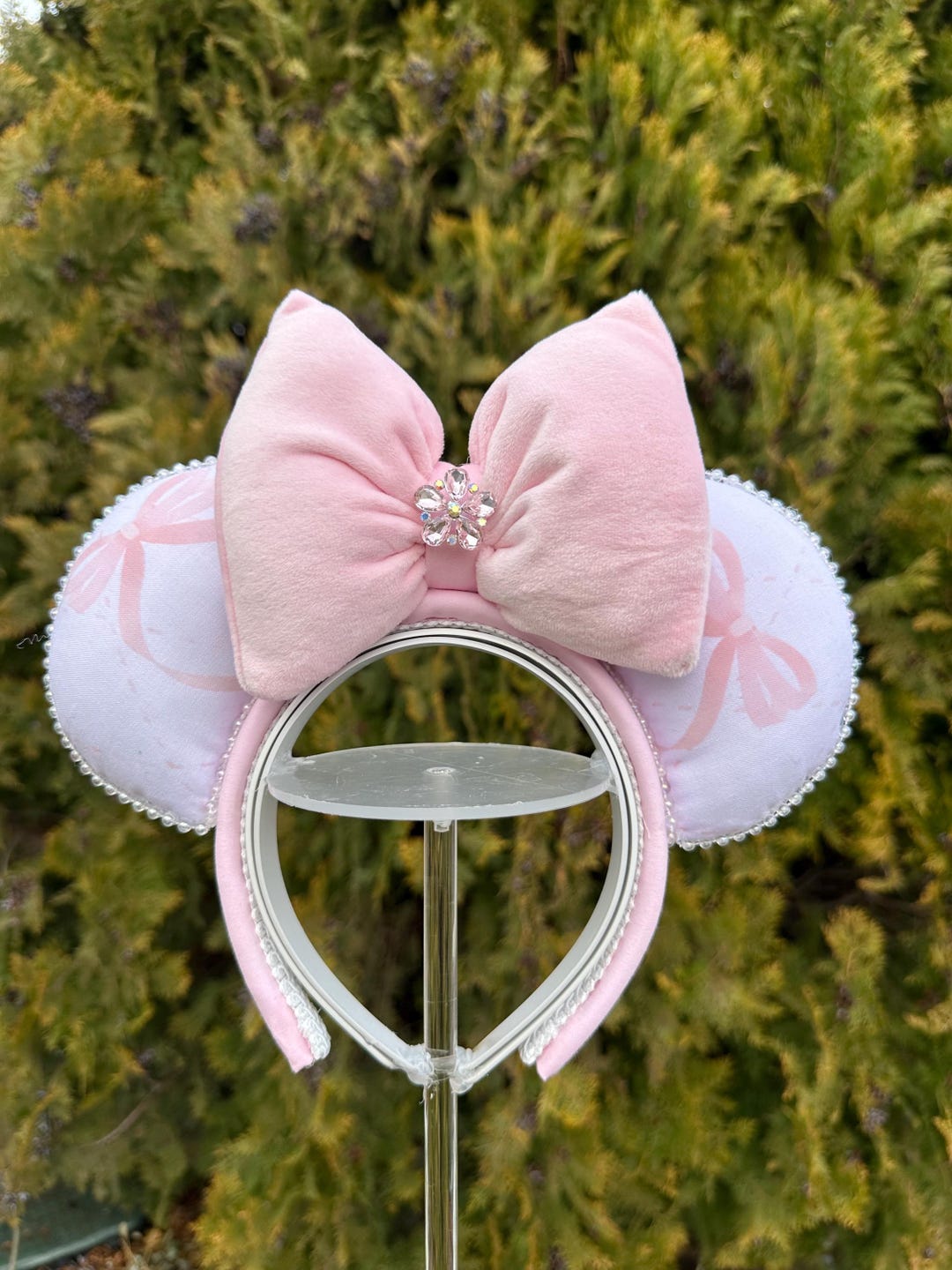 Sweet Pink Bow Disney Ears | Handmade Mouse Ears Headband | Adorable ...