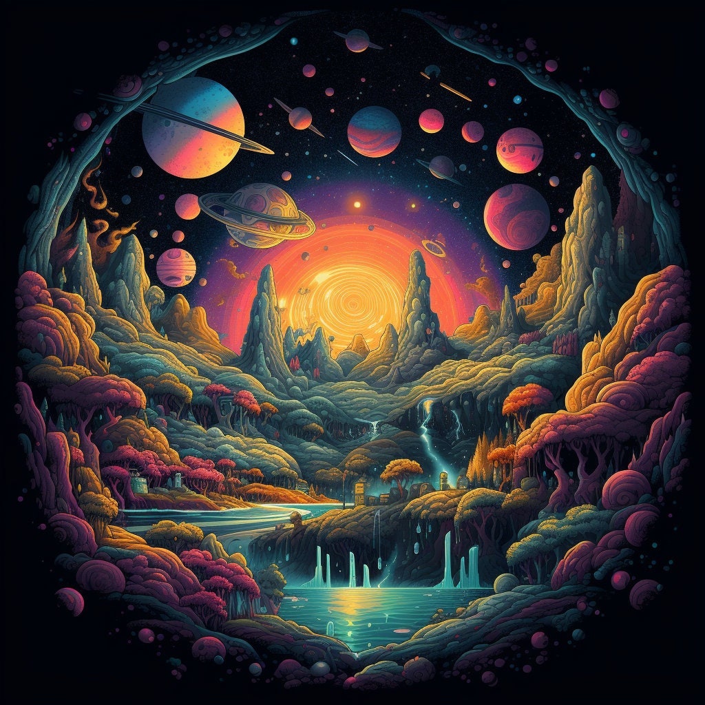 Trippy Planet Drawings