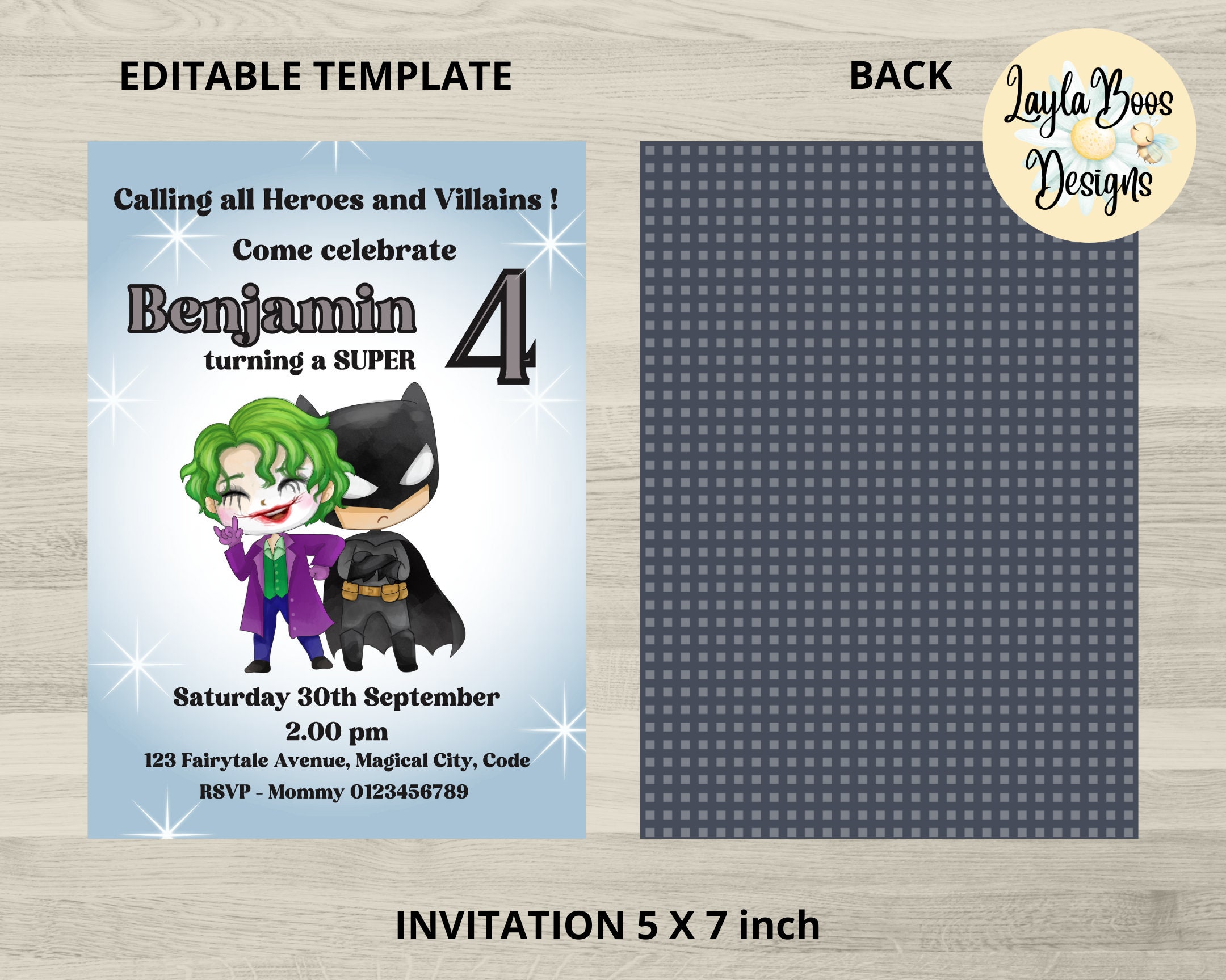 Hero and Villain Birthday Invitation Heroes and Villains - Etsy