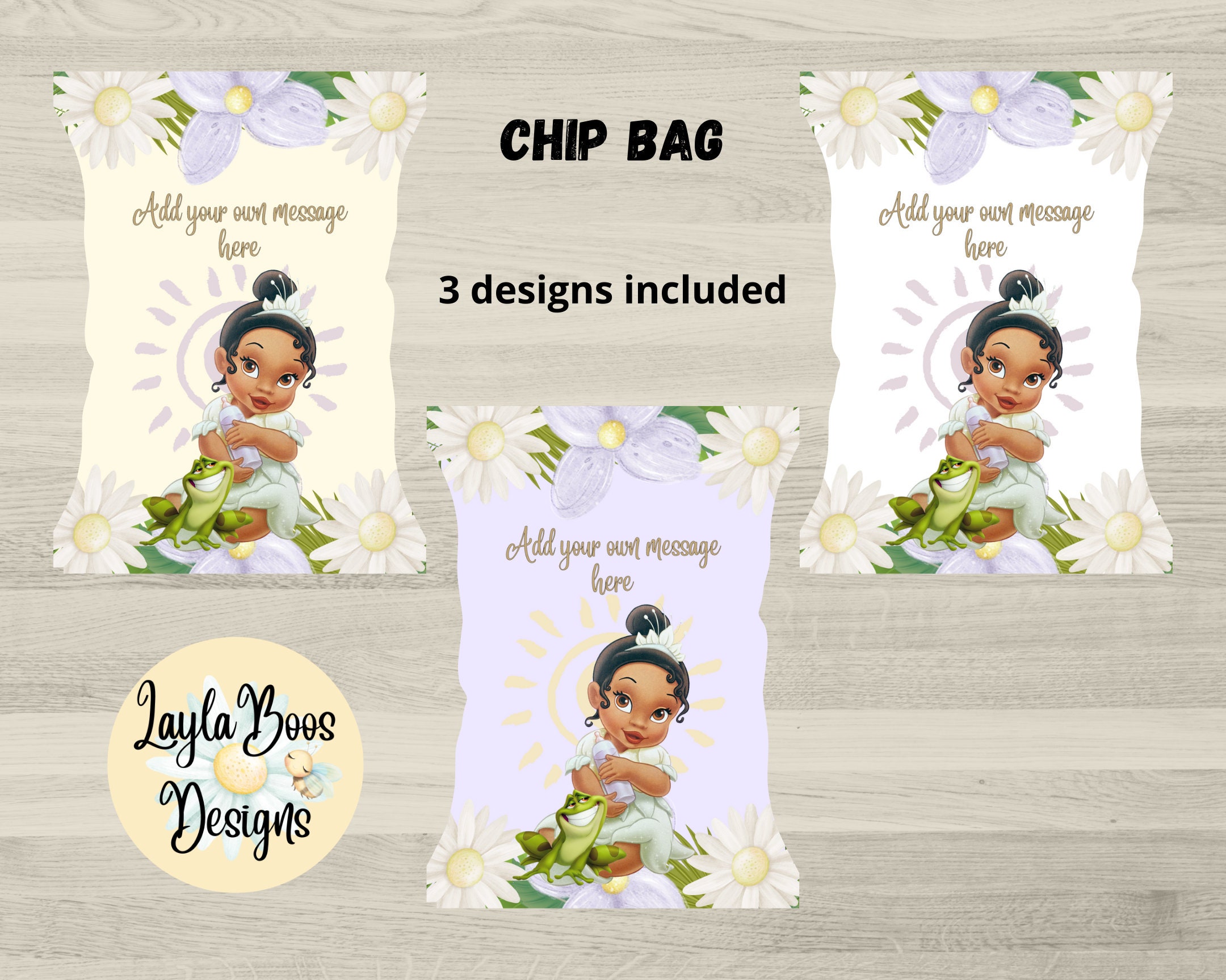 Princess and Frog Chip Bag Wrapper: Tiana Party Decor (digital Template ...