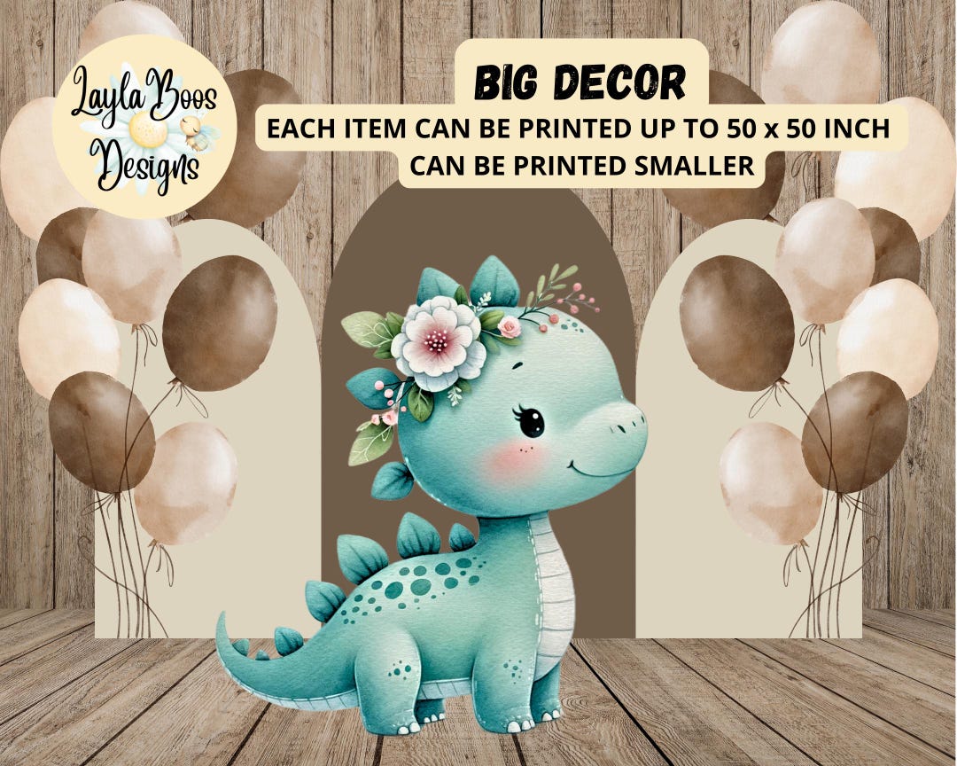 Girls Dinosaur Cutout, Dinosaur Big Decor, Dino Party Decor, Dino ...