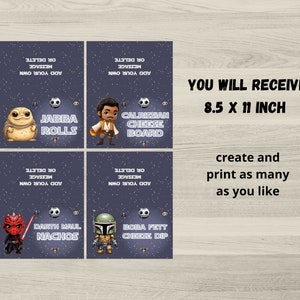 Editable Star Wars Party Tent & Bottle Labels (digital Download) - Etsy