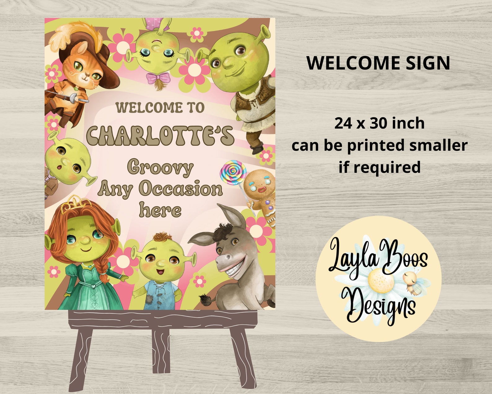 Girls Pink Groovy Shrek Birthday Bundle, Shrek Party Bundle, Shrek ...