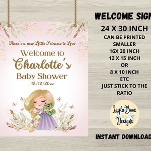 Rapunzel Baby Shower Welcome Sign, Princess Rapunzel Shower Welcome ...
