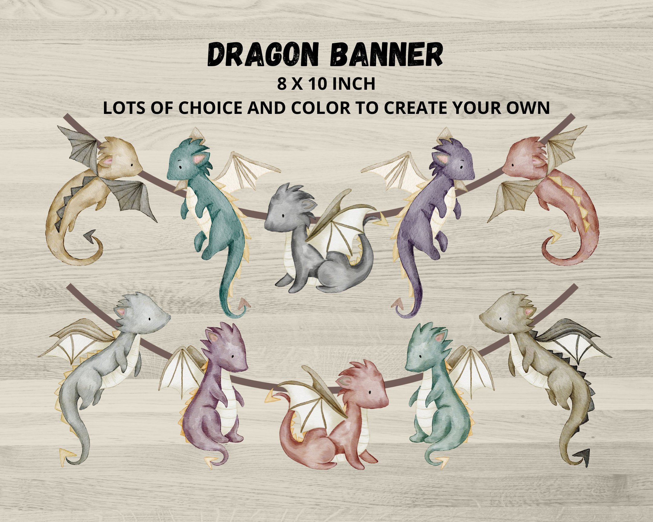 Mythical Dragon Party Banner Dragon Banner Dragon Bunting - Etsy