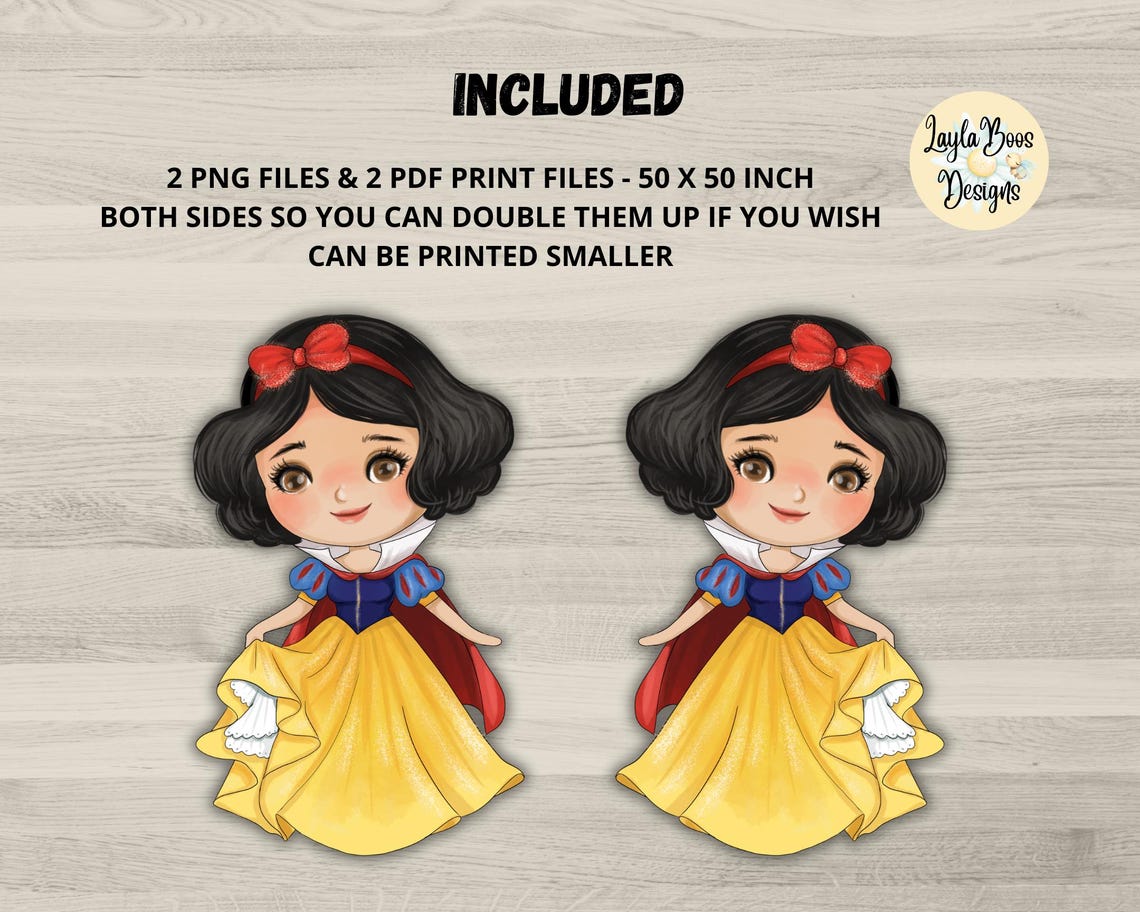 Snow White Big Decor Cutout: Fairytale Princess PNG (digital Files) - Etsy