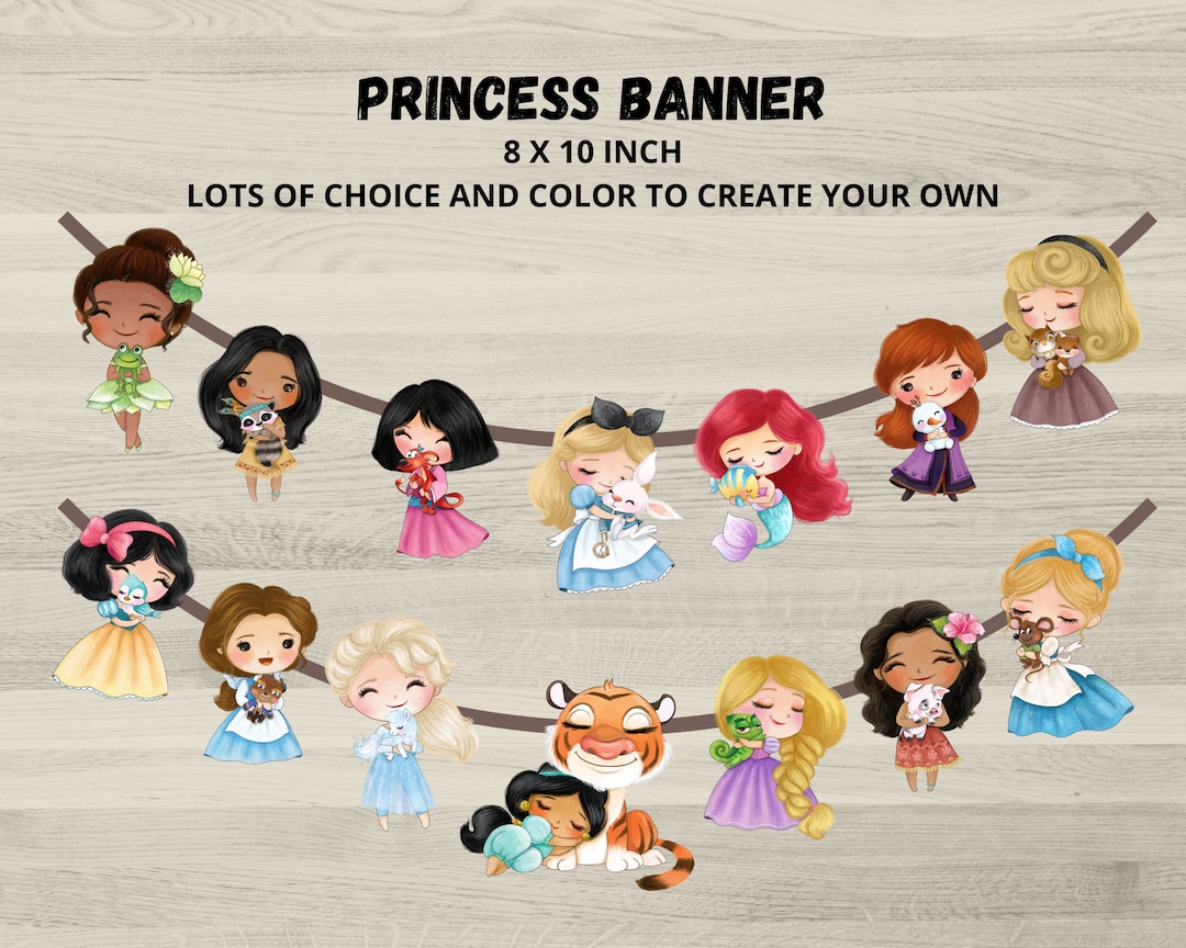 Princess Party Banner: Editable Birthday Decoration (digital Download ...