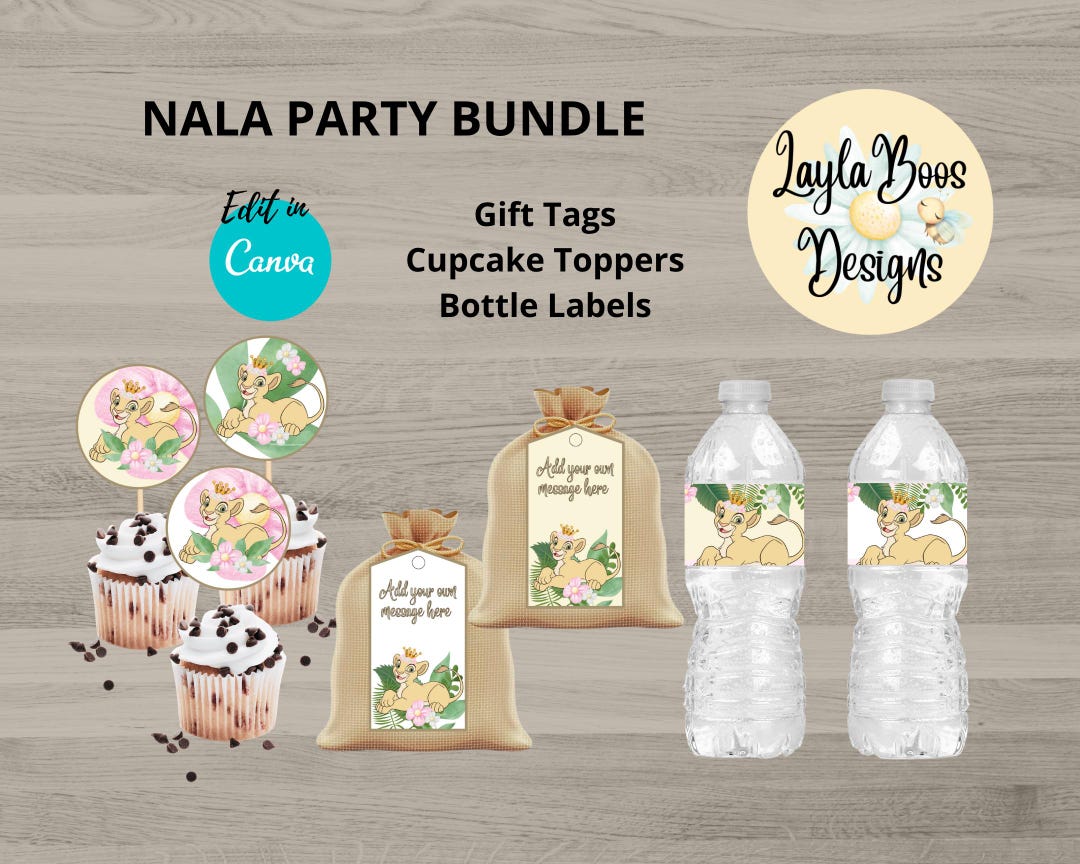 Nala Birthday Party Decor Set: Editable Templates (digital Download) - Etsy