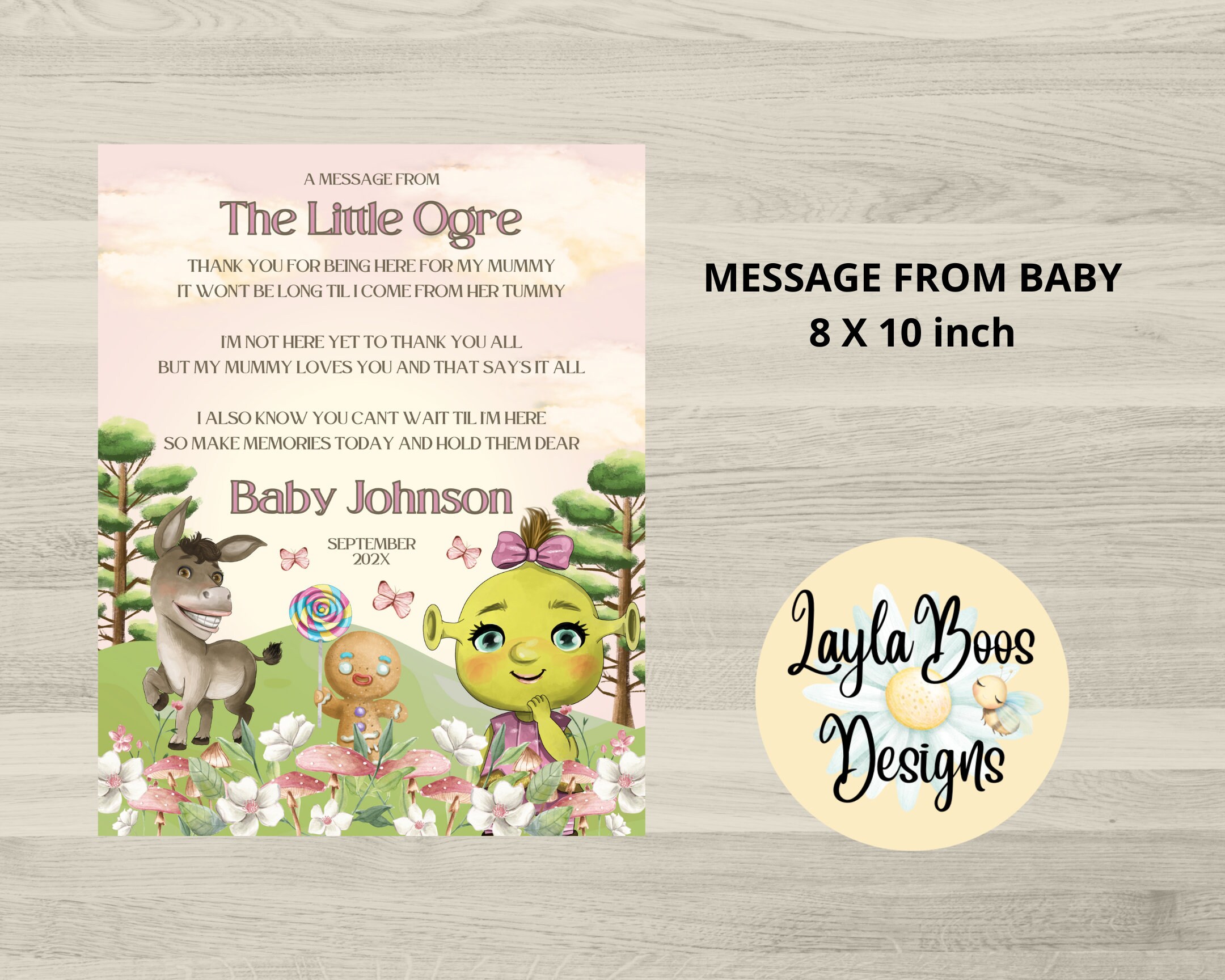 Girls Shrek Baby Shower Invitation Bundle (digital Download) - Etsy