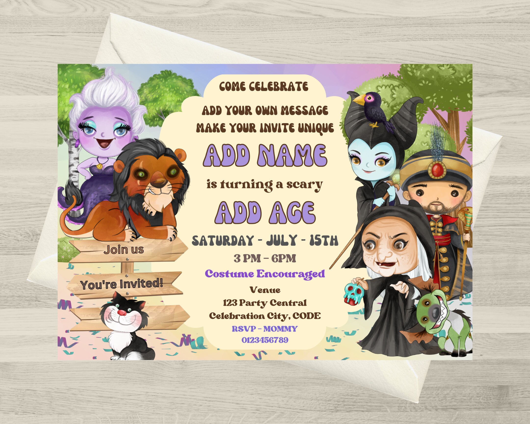 Little Villains Birthday Invitation, Halloween Birthday Fancy Dress ...