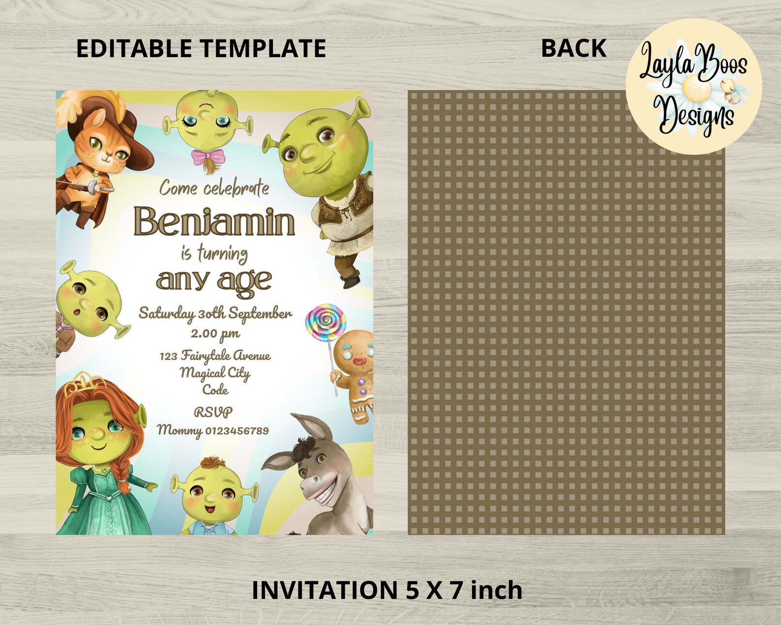 Groovy Shrek Birthday Invitation, Shrek Printable Invitation, Retro ...