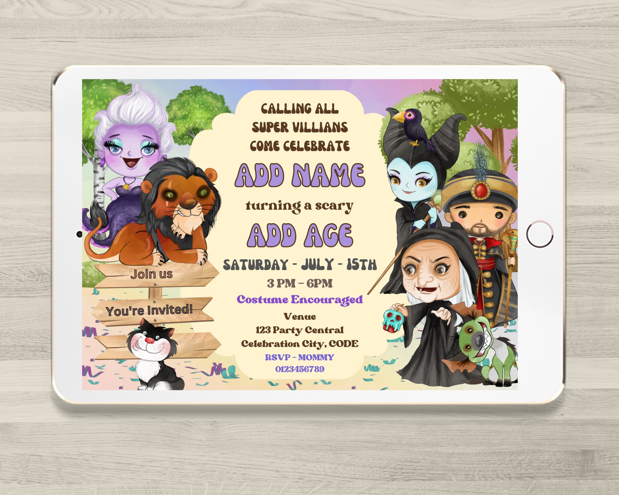 Little Villains Birthday Invitation, Halloween Birthday Fancy Dress ...
