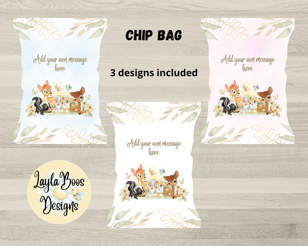 Bambi Chip Bag Wrapper, Bambi Birthday Decor, Bambi Baby Shower Decor ...