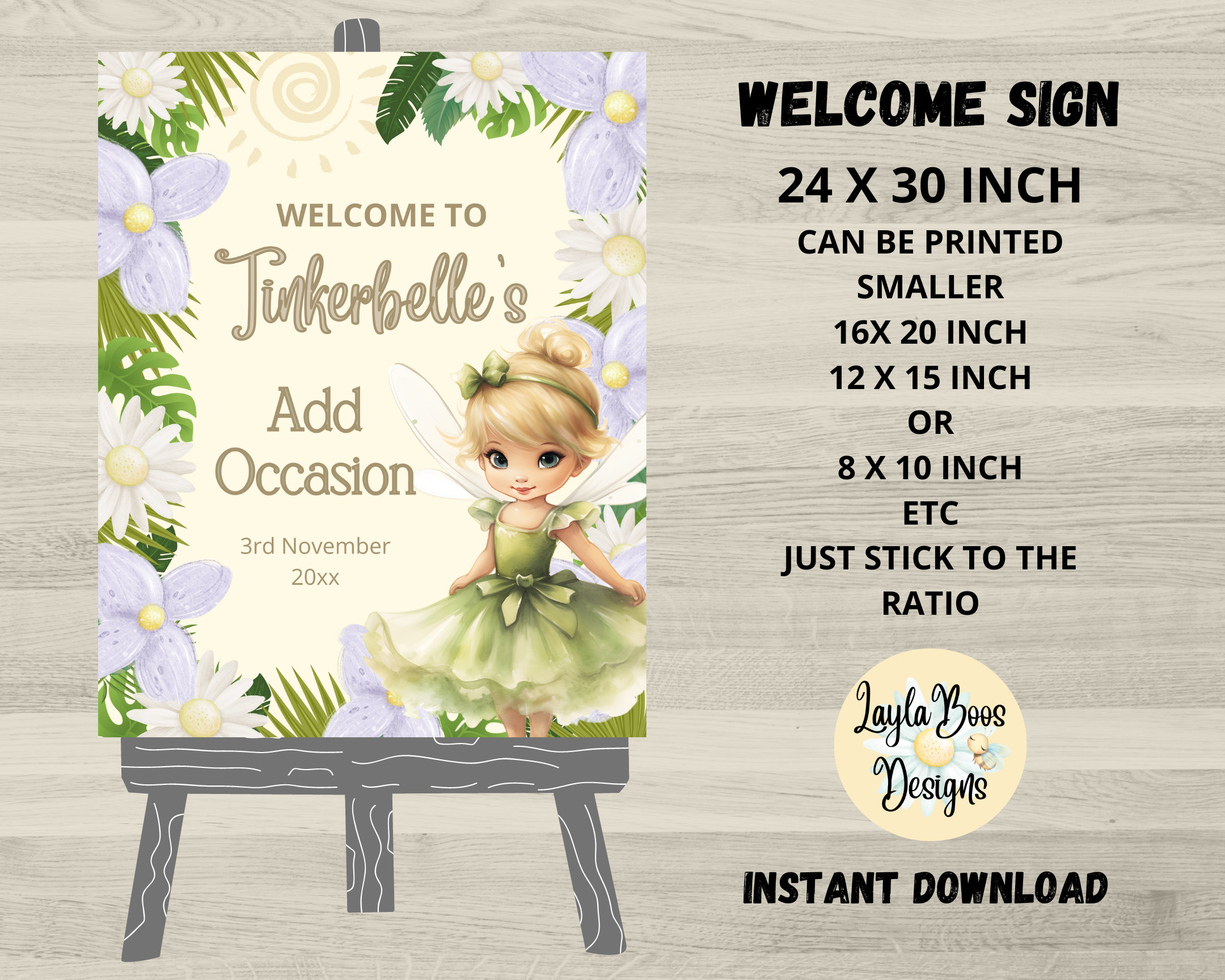 Tinkerbell Party Welcome Sign