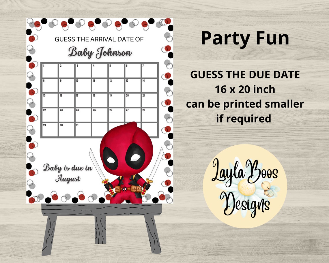 Deadpool Baby Shower Bundle: Superhero Invitation (digital Download) - Etsy
