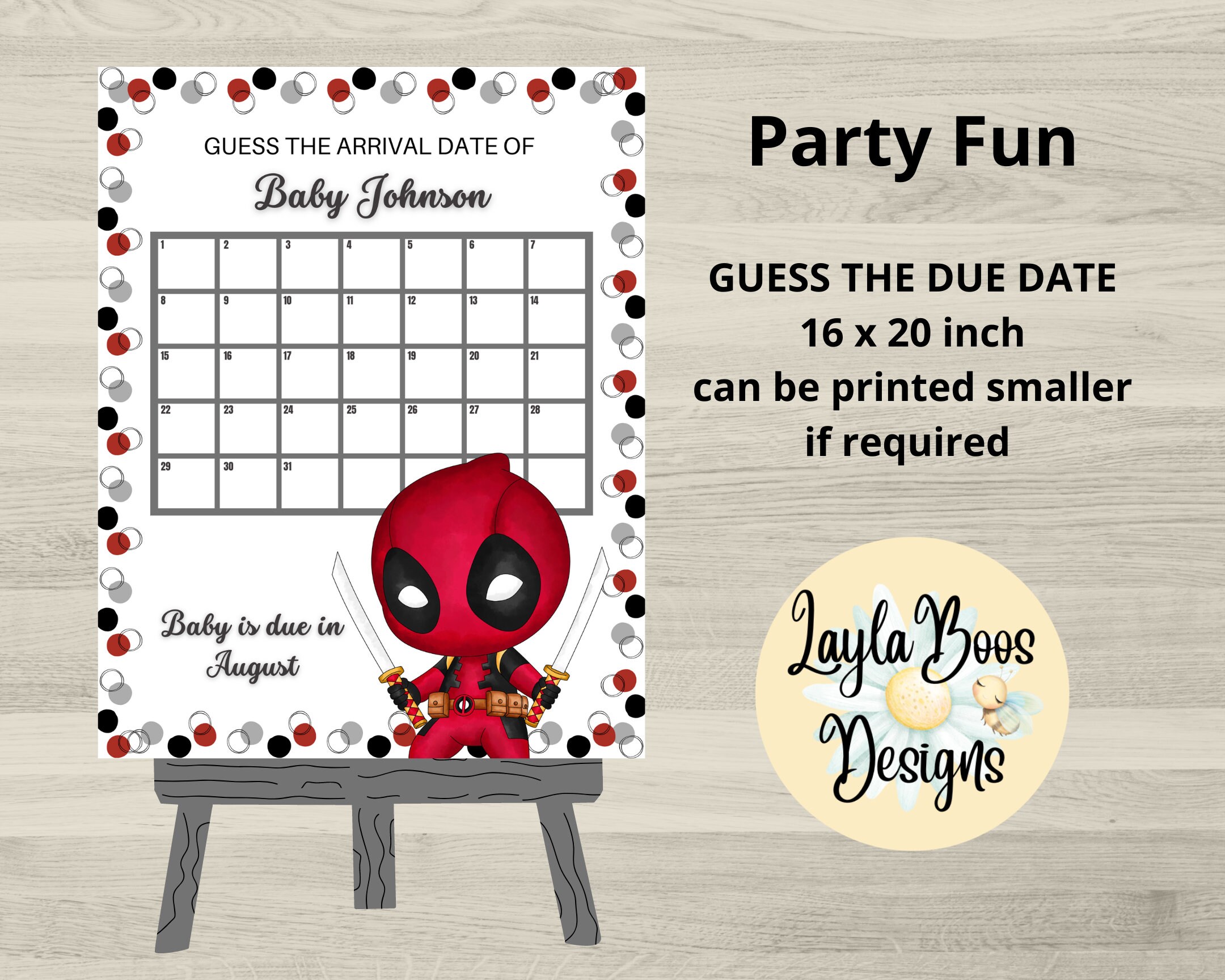Deadpool Baby Shower Bundle: Superhero Invitation (digital Download) - Etsy