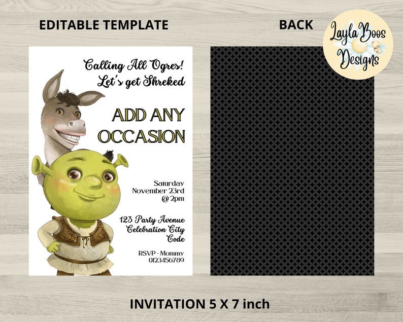 Shrek Birthday Invitation: Any Age, Printable or Digital - Etsy