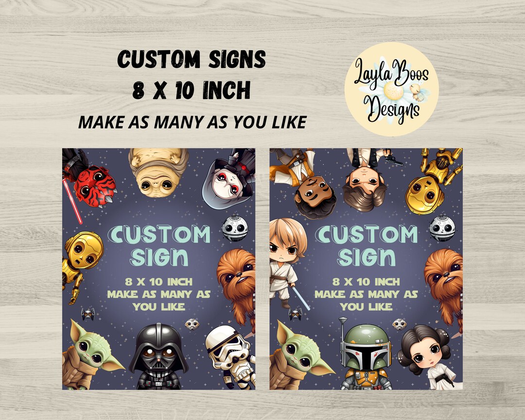 Star Wars Party Signs: Custom Decorations (digital Templates) - Etsy