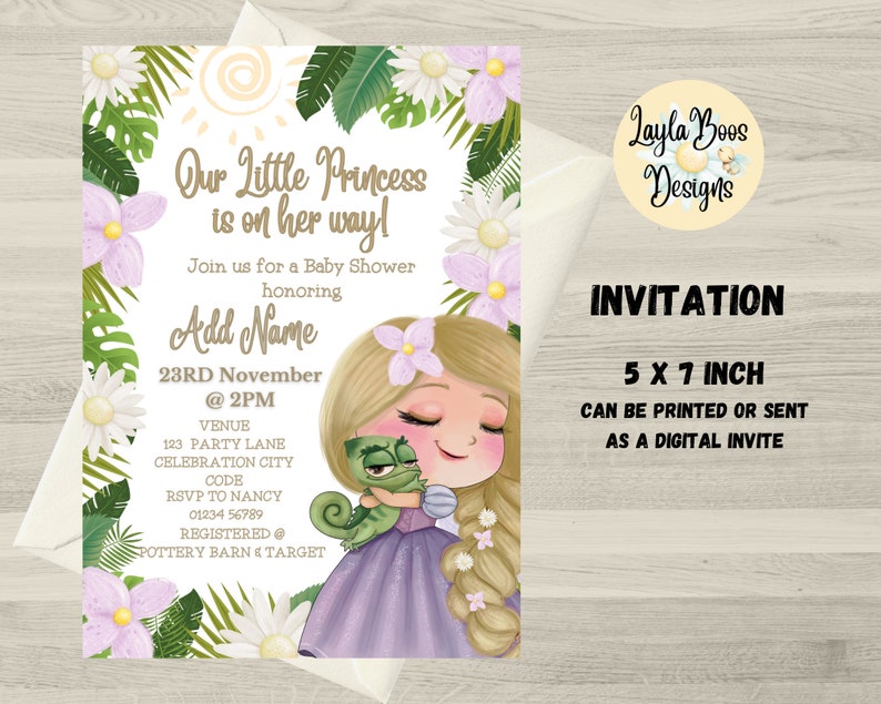 Rapunzel Baby Shower Invitation Bundle (digital Download) - Etsy