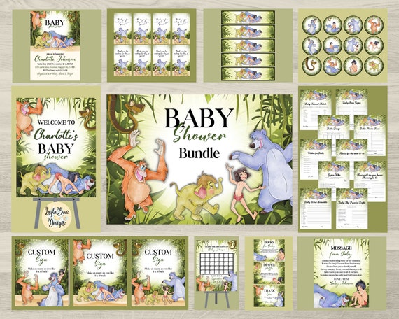 Jungle Book Baby Shower EDITABLE Jungle Book Baby Shower Invitation,
