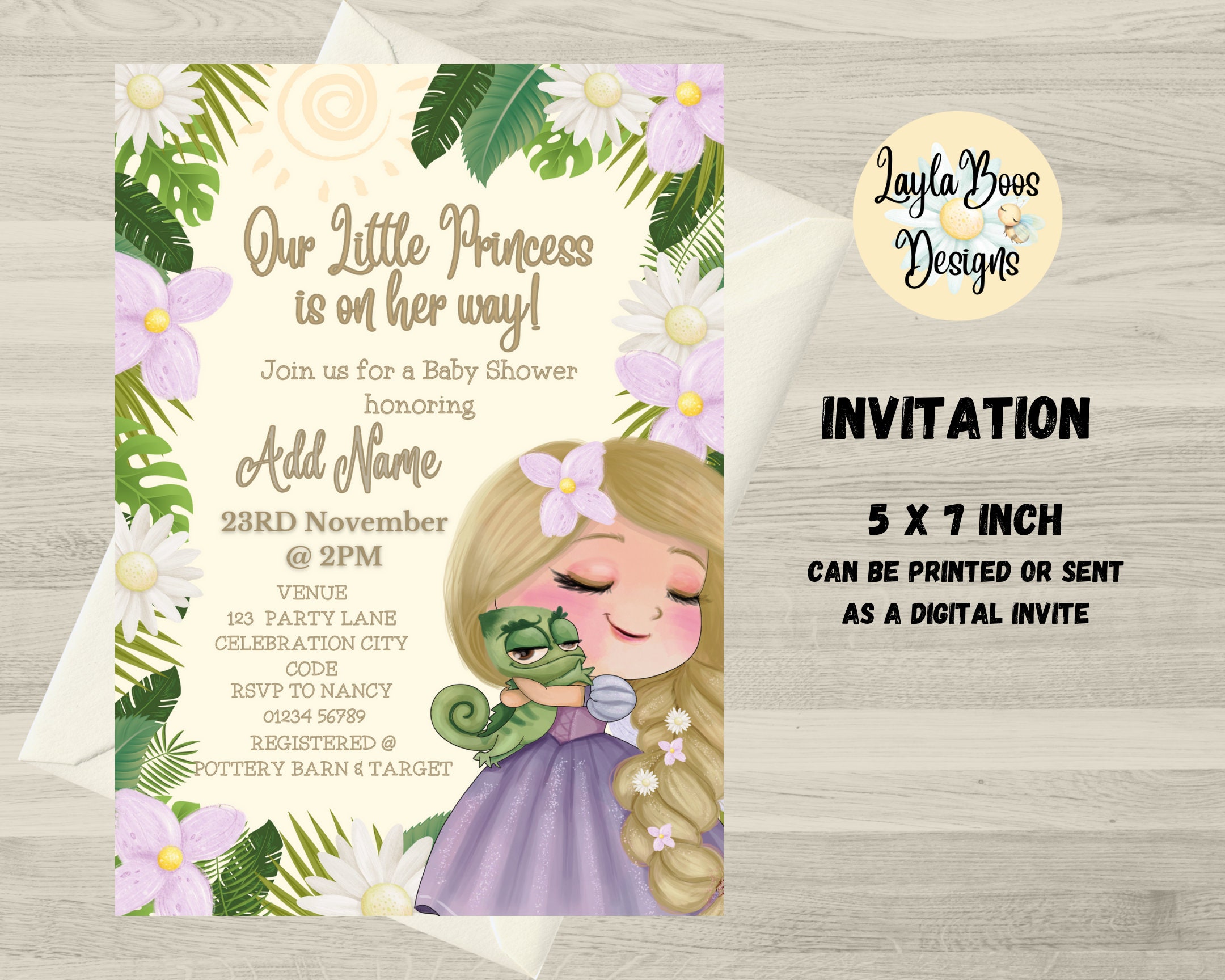 Rapunzel Baby Shower Invitation Bundle (digital Download) - Etsy