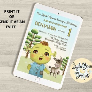 Shrek 1st Birthday Invitation for Boys (digital Template) - Etsy