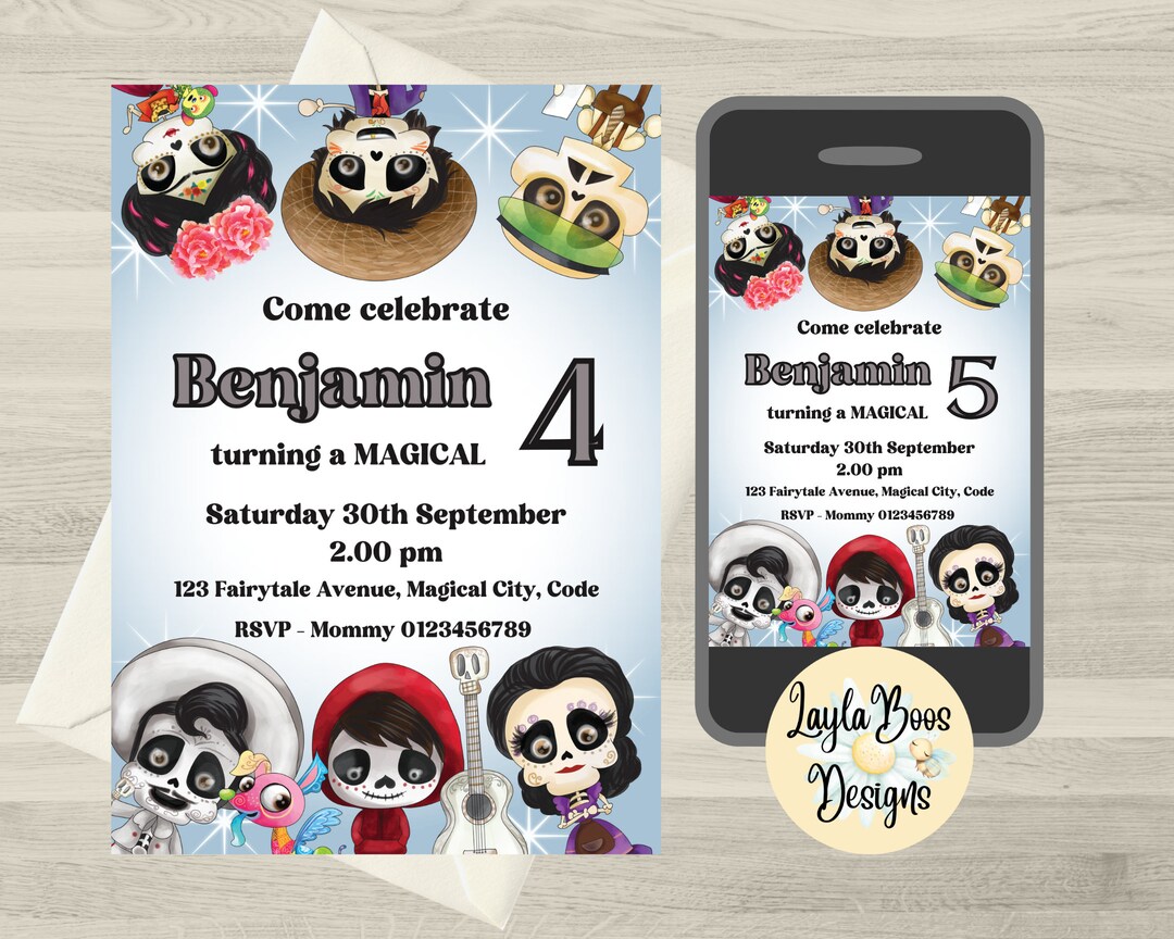 Coco Birthday Invitation, Boys Coco Birthday Invite, Day of the Dead ...