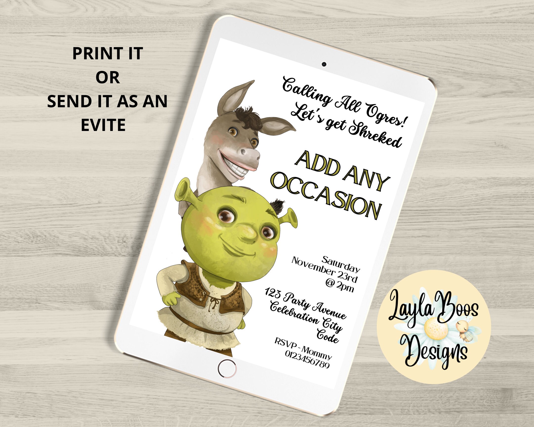 Let's Get Shreked Birthday Invitation Mans Any Age - Etsy