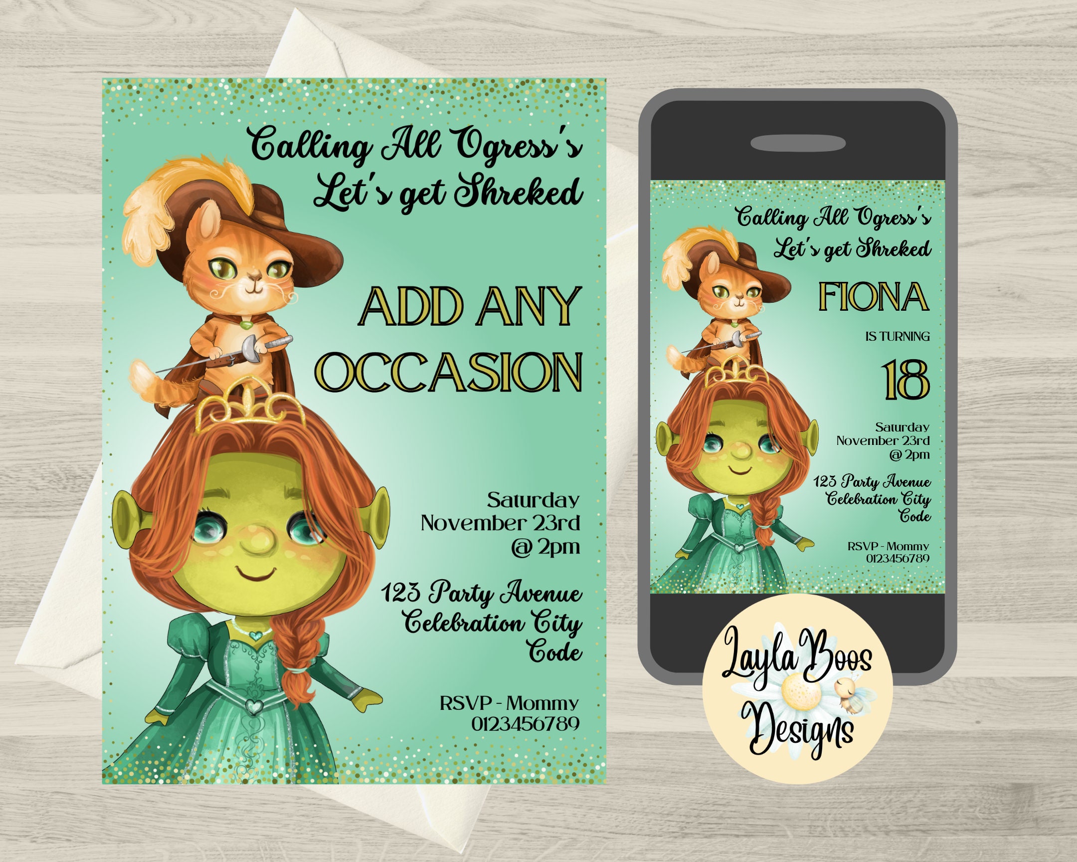 Ladies Funny Hen Party Invitation, Girls Any Age Birthday Invite, Fiona ...