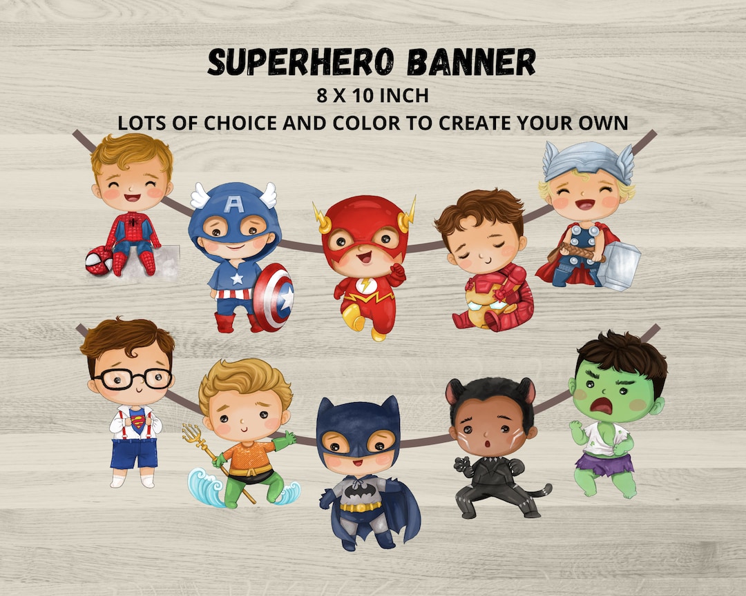 Superhero Birthday Banner: Editable Hero Party Decor (digital Download ...