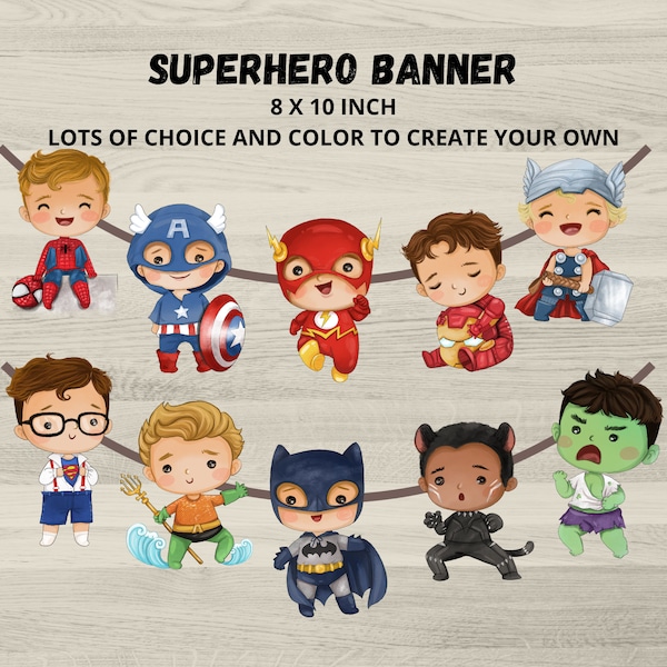Superhero Bunting - Etsy