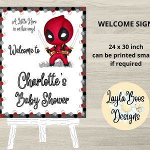 Deadpool Baby Shower Bundle: Superhero Invitation (digital Download) - Etsy