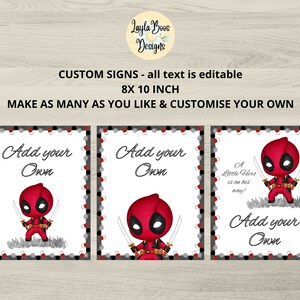 Deadpool Baby Shower Bundle: Superhero Invitation (digital Download) - Etsy