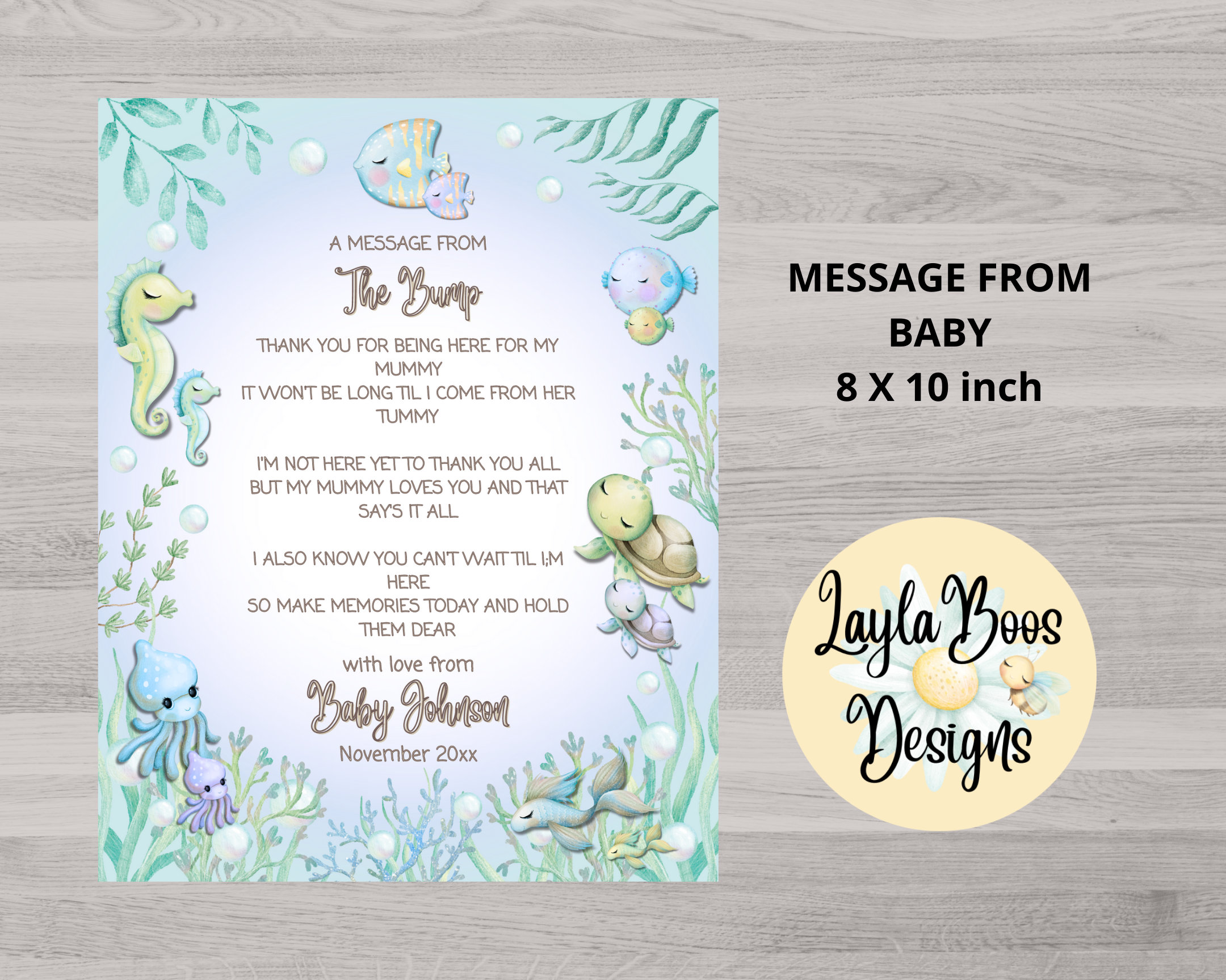 Boys Ocean Babies Shower Bundle, Turtle Baby Shower Bundle, Boys Under ...