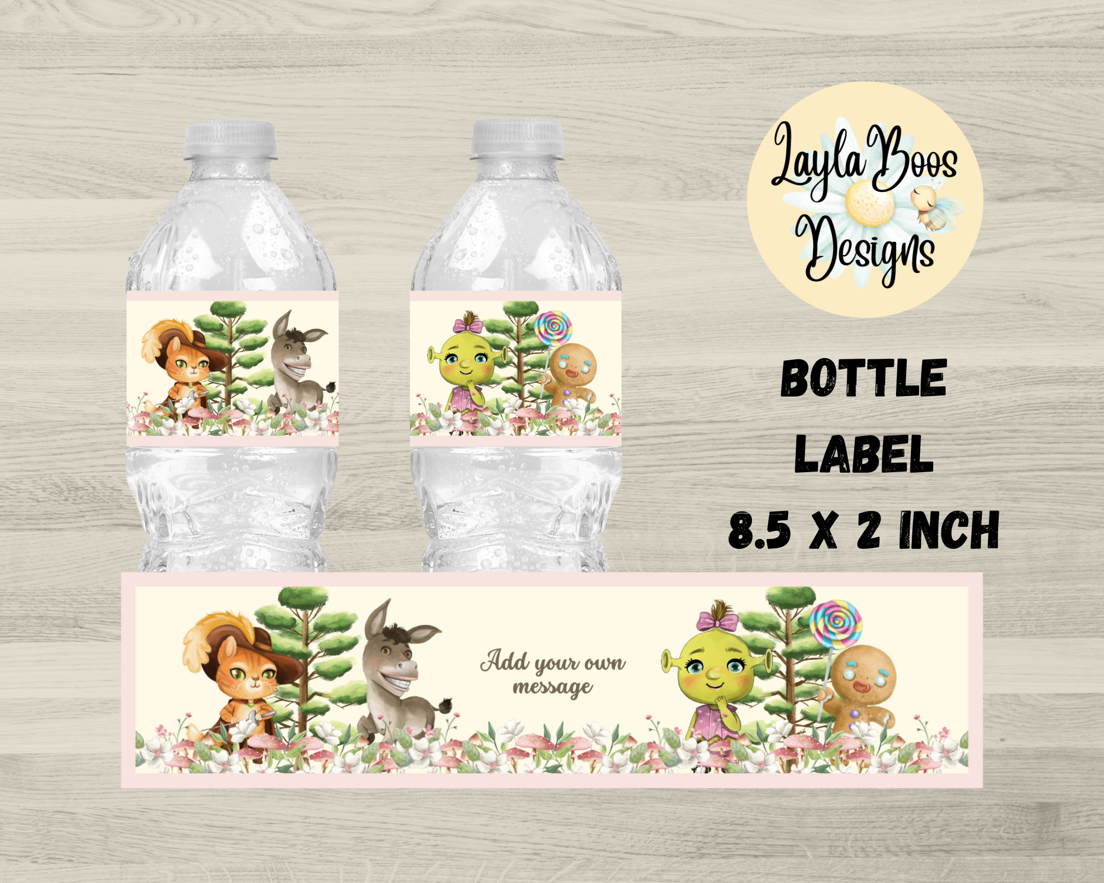 Girls Shrek Water Bottle Labels Shrek Bottle Labels Shrek - Etsy