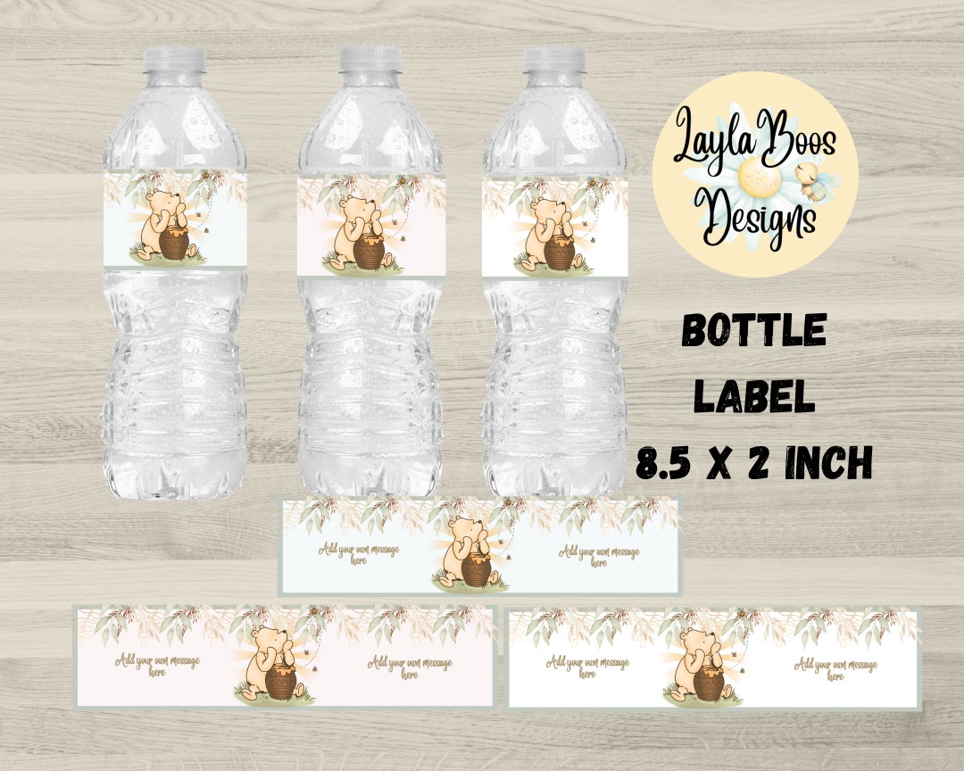 Classic Winnie Water Bottle Labels, Winnie Bottle Labels, Winnie the ...
