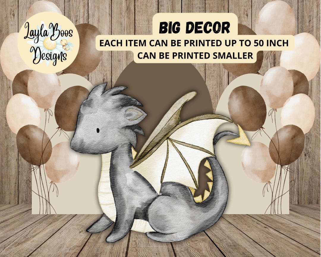 Dragon Cutout: Big Dragon Party Decor (digital Files) - Etsy