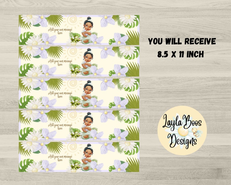 Princess Tiana Water Bottle Labels: Party Decor (digital Download) - Etsy