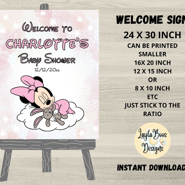 Minnie Baby Shower Welcome Sign - Etsy