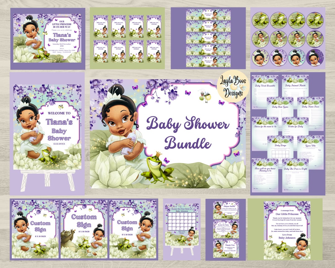Princess and Frog Baby Shower Bundle: Tiana Theme (digital Download) - Etsy