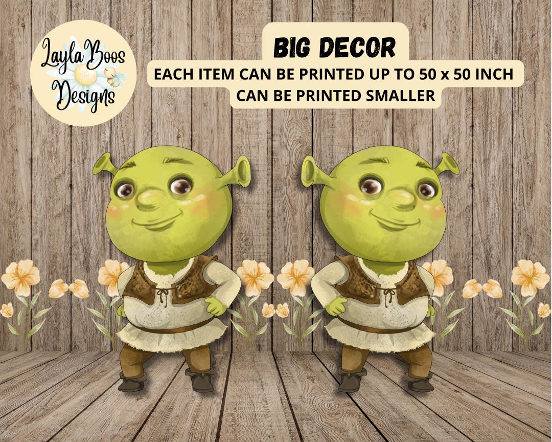 Fairy Tale Big Decor Cutout, Shrek Cutout, Instant Digital Files, Shrek ...