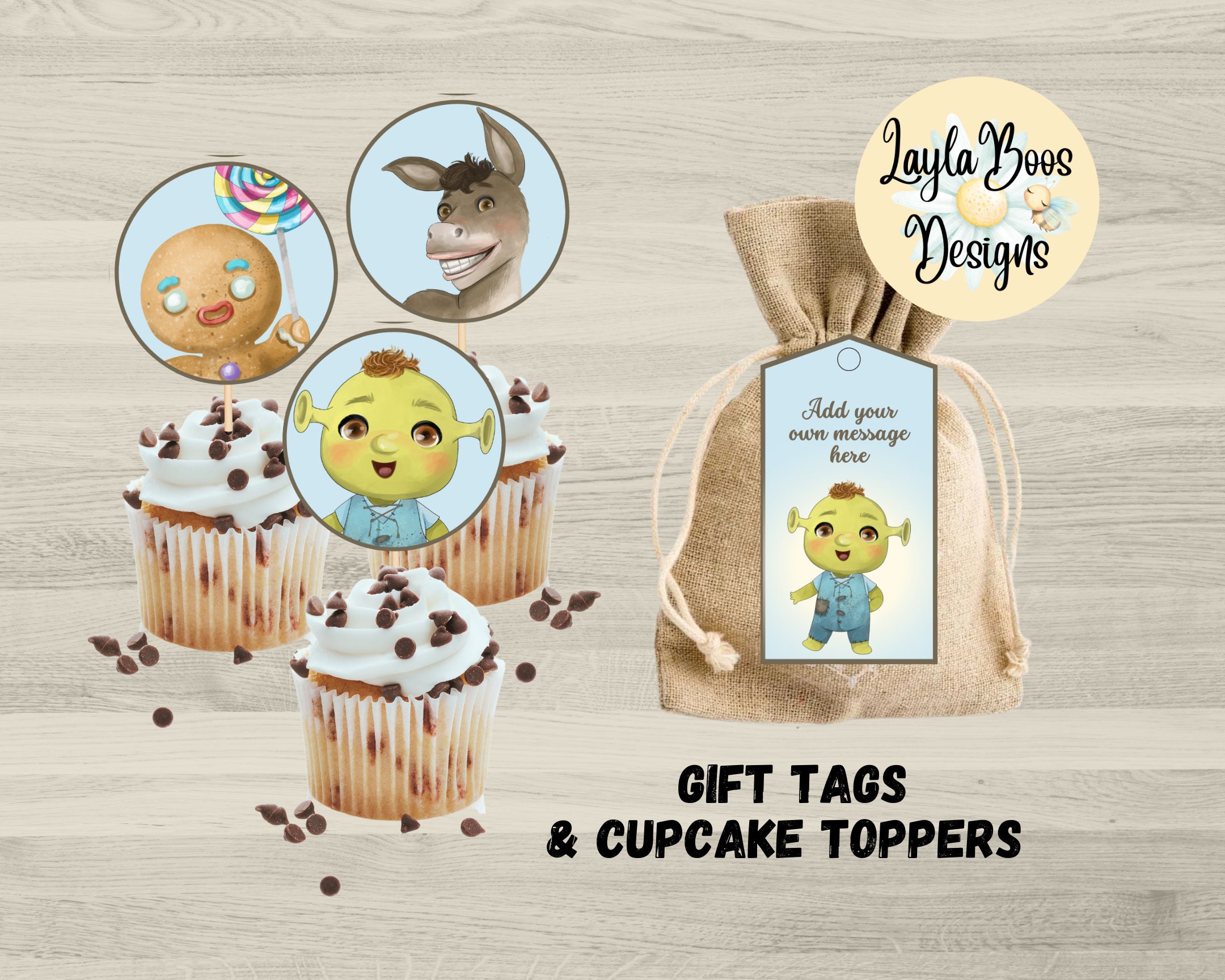 Boys Shrek Birthday Party Decor Shrek Gift Tags Shrek - Etsy