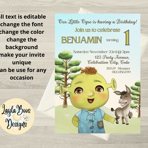 Shrek 1st Birthday Invitation for Boys (digital Template) - Etsy