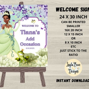 Tiana Welcome Sign, Princess and Frog Welcome Sign, Any Occasion Tiana ...