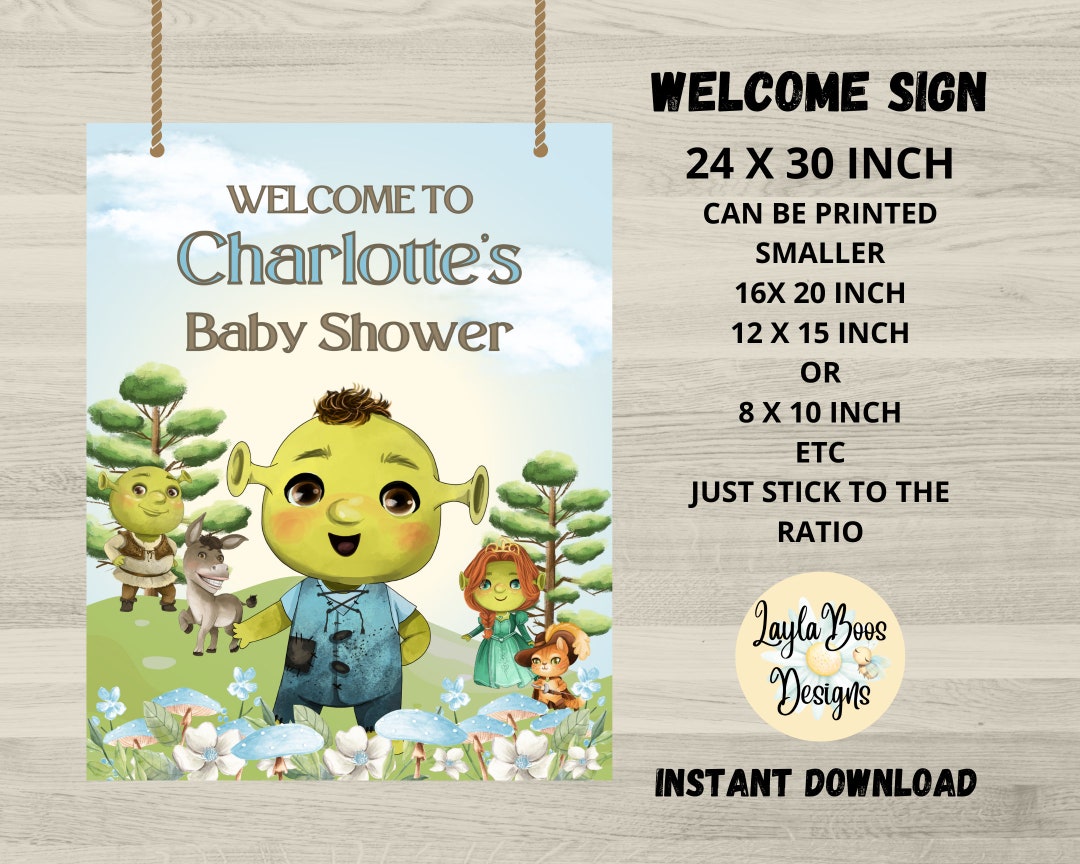Shrek Baby Shower Welcome Sign (digital Download) - Etsy