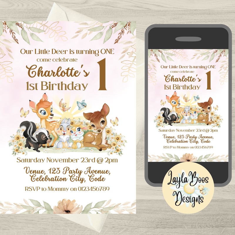 Bambi Invitation - Etsy