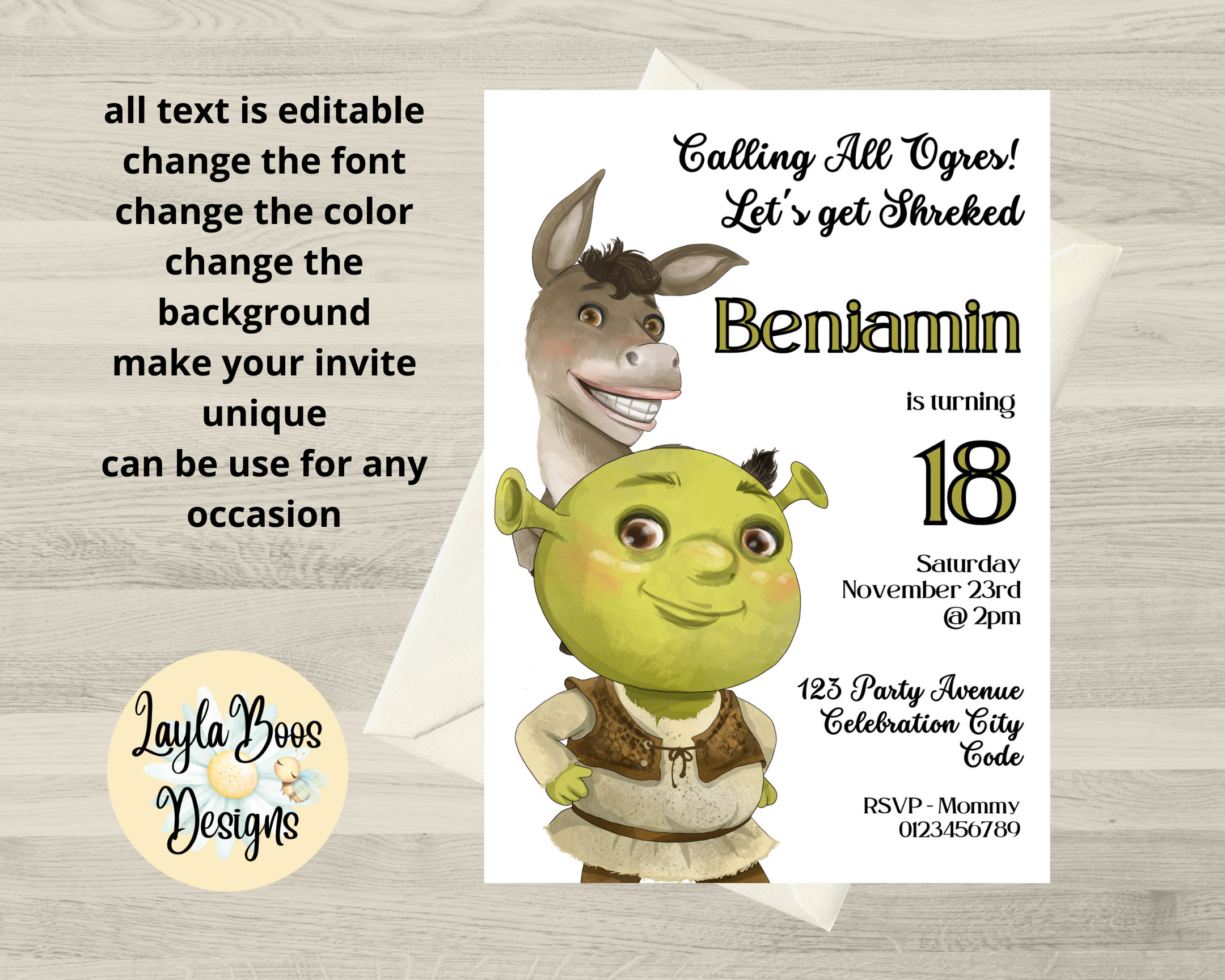 Let's Get Shreked Birthday Invitation Mans Any Age - Etsy UK