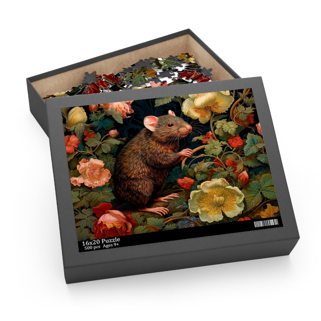 Mouse Jigsaw Puzzle, William Morris Inspired Rat, Rodent Lovers Game ...