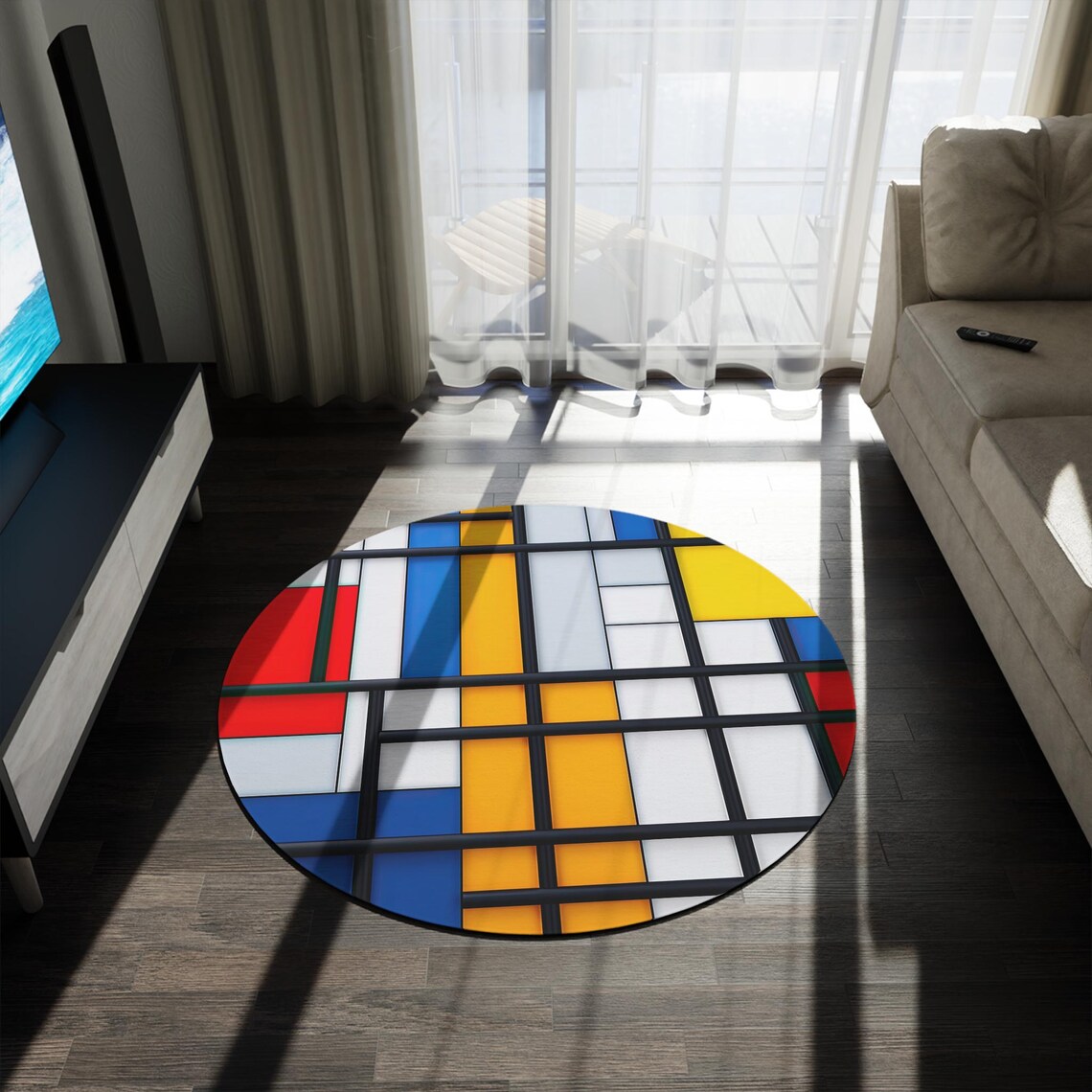 Throw Rug Inspired by Piet Mondrian, De Stijl Carpet, Neoplasticism ...